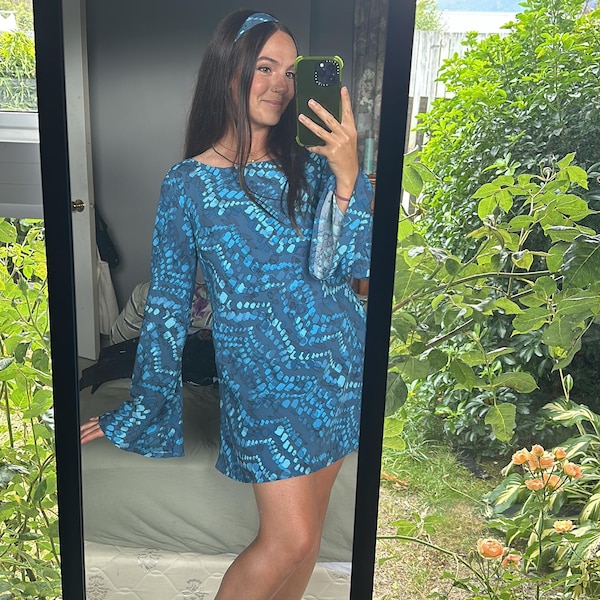 Bella Dress | Long Bell Sleeve Mini Dress | Silk Mini Dress PDF ...