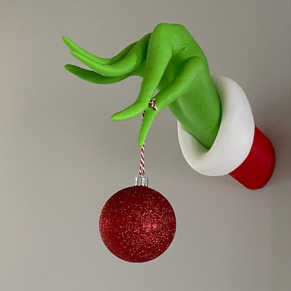 3D Printed Grinch Christmas Hand | Key & Ornament Holder | Fun Holiday ...