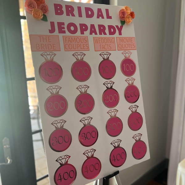Bridal Jeopardy Choose Your Colors Shower Game Party Games Bride Trivia ...
