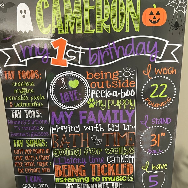 Chevron Pink First Birthday Chalkboard Poster Girl 1st Birthday Chalk ...