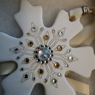 Polymer Clay Snowflake Ornament - Etsy