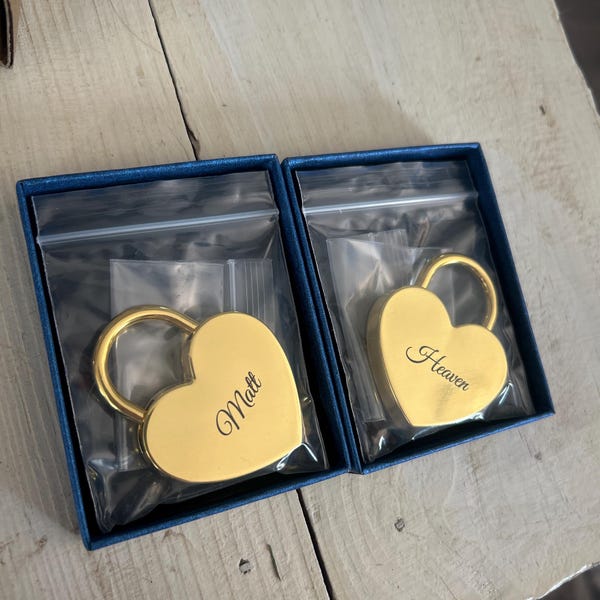 Heart Love Lock With Key, Personalized Lock for Love, Love Padlocks ...