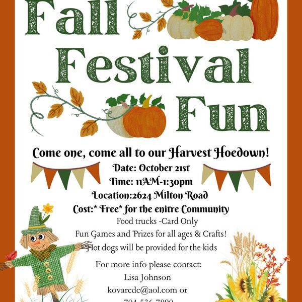 Fall Festival Flyer Invitation PTO Template Harvest Festival Invitation ...