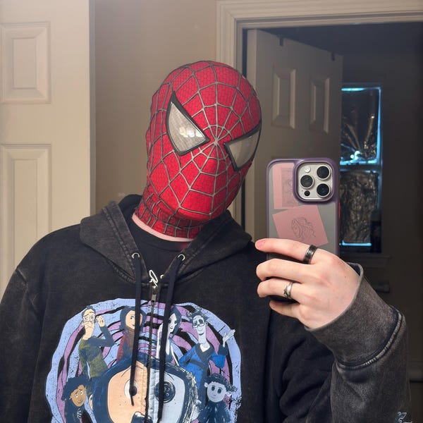 Black Spiderman Mask,tobey Maguire Spiderman Mask With Faceshell Lenses ...