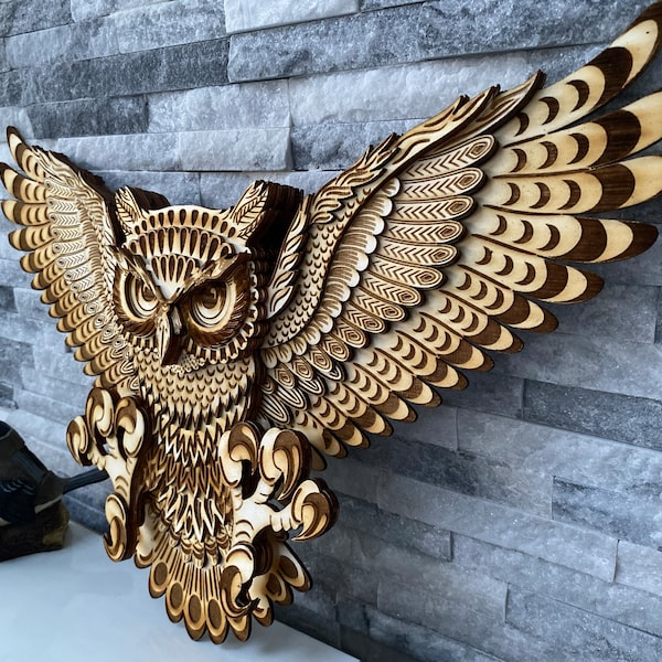 Multilayer Owl Mandala 12 Layers for Laser and Cutter Machines, Home ...