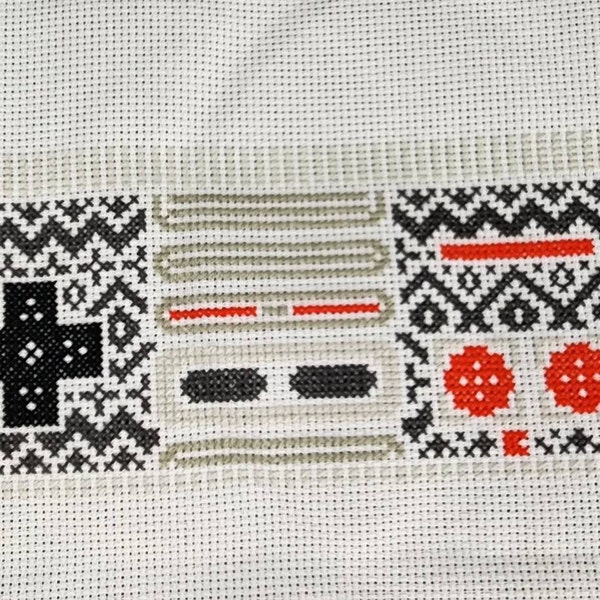 Switch Controller Cross Stitch Pattern, Modern Nordic Pattern, Instant ...