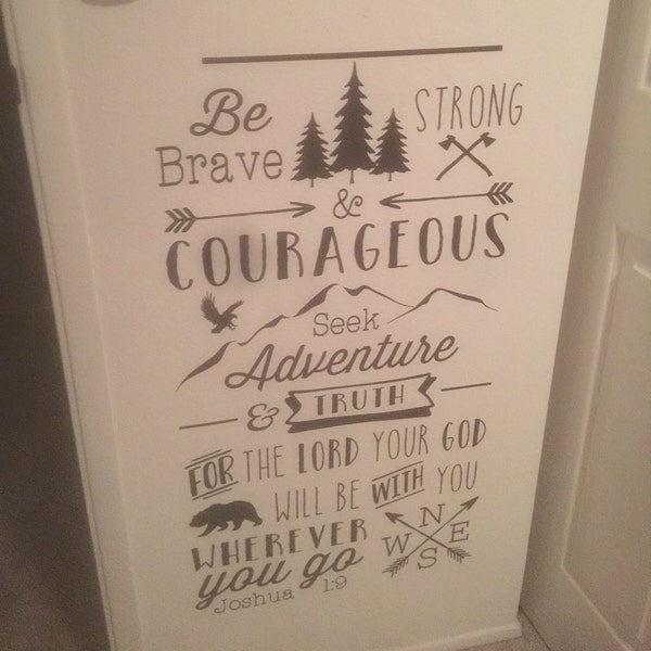 Be Brave & Courageous Joshua 1:9 Wall Decal Kids Wall Decals Forest ...