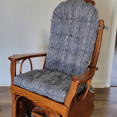 Glider or Rocking Chair Cushion Set in Black and White Buffalo Check ...