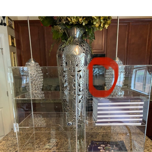 Displays2buy 12" X 12" X 23" Locking Security Showcase Safe Box Acrylic ...