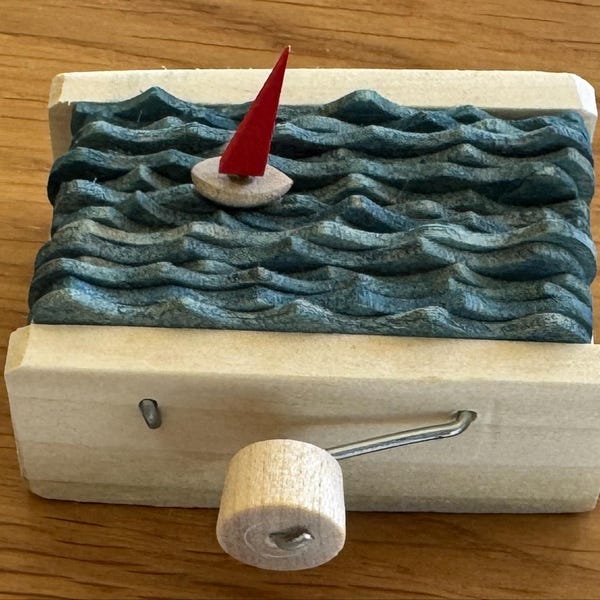 Wooden Sailboat Automaton Sculpture Mechanical Sailing Art Unique ...