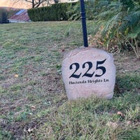Monogram Last Name Rock - Engraved Stone - Personalized - Garden Stone ...