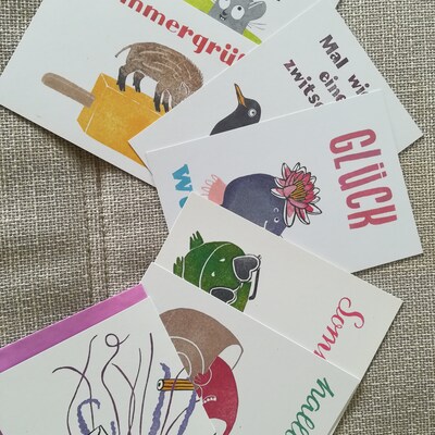 Postcard German Mole Birthday - Etsy
