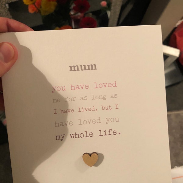 Special Mothers Day Card | Sentimental Card for Mum | Thank You Mum ...