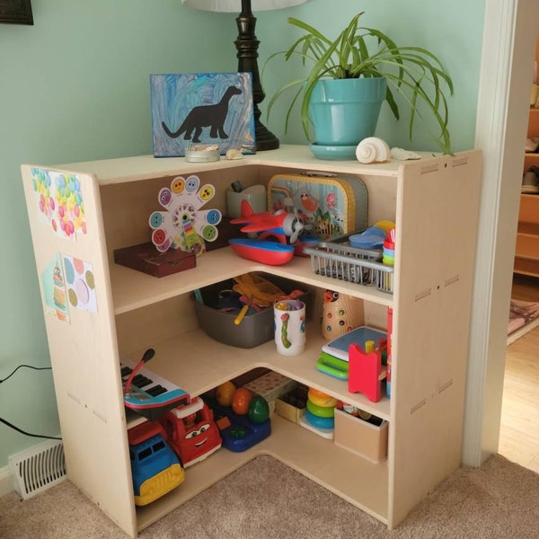Montessori Toy Shelf Toddler Corner Toy Shelf Montessori Wooden ...