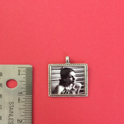 Bouquet Photo Charm Frame Square Antique Silver Wedding Memory Keepsake ...