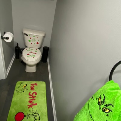 The Grinch Bath Mat, the Grinch, Christmas Bathroom Decor, Christmas ...