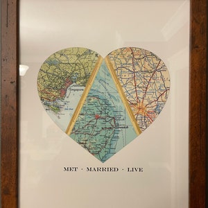 Custom Heart Map Unique Wedding Gift for Couple Personalized | Etsy