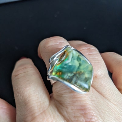 Incredible Light Blue Amber, Natural Baltic Amber Ring, Unique Amber ...