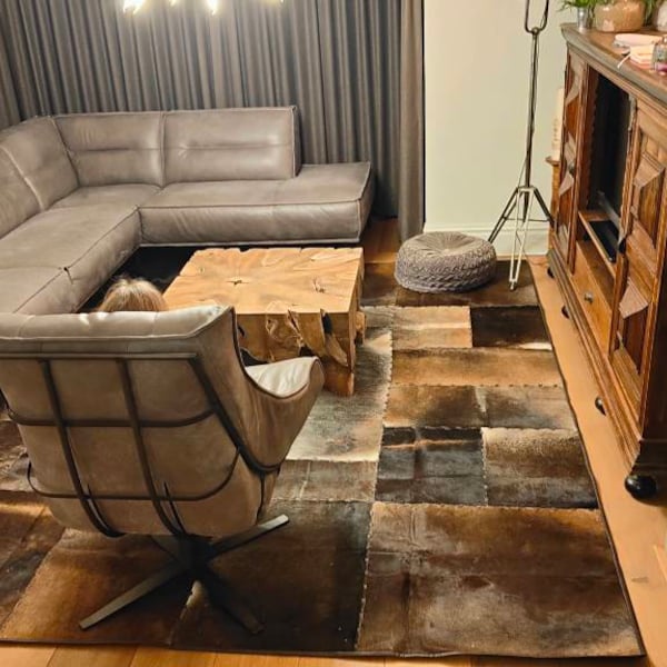 Natural Cowhide Patchwork Rug | Handmade Cowhide Carpet | Home Décor ...