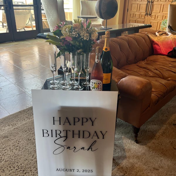 Acrylic Birthday Sign, Hanging Modern Birthday Sign, Modern Birthday ...