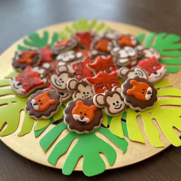 Mini Safari Jungle Cookies - 2 1/2 Dozen Mini Cookies - Mini Tiger ...