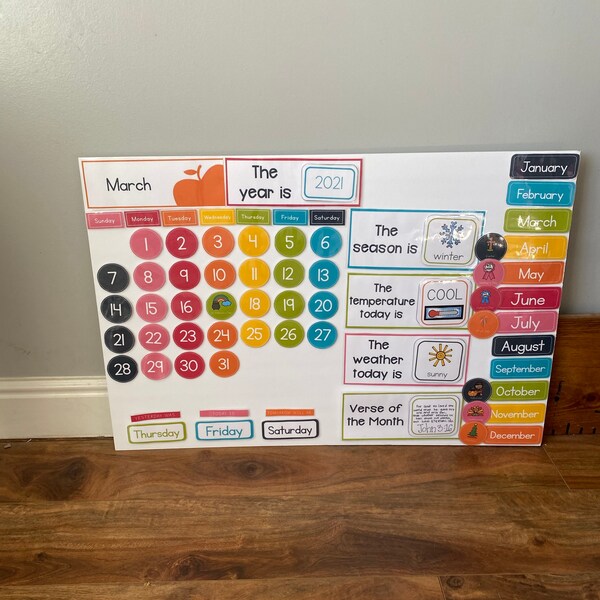 Circle Time Calendar Board Kit: Homeschool & Preschool (digital ...
