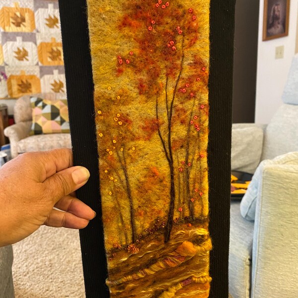 Felt Art, Lake, Needle Felt Painting, Wool Art, Trees, Felt Painting ...