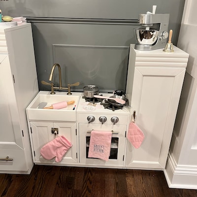 Boho Rainbow Kids Kitchen Accessories, Pretend Play, Toy Oven Mitt, Toy ...