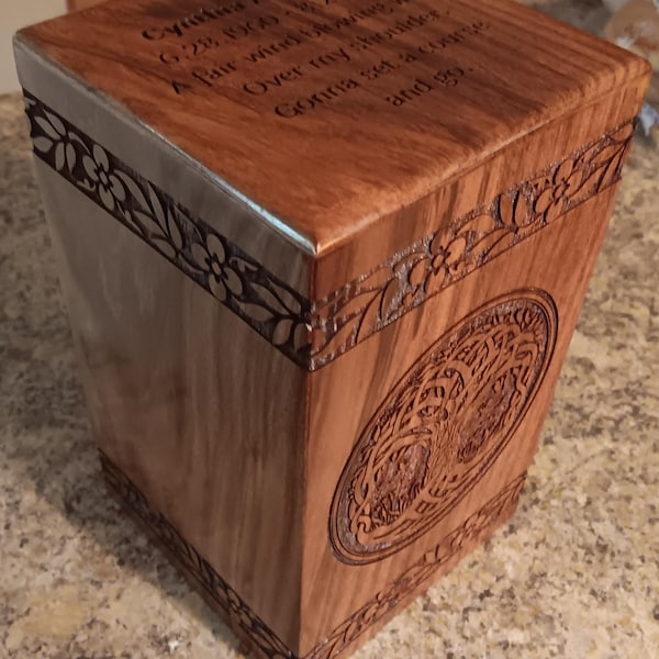 Mango Wood Urn for Human Ashes Tree of Life Wooden Box Personalized ...