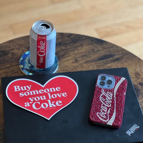 Bling Coca Cola Design Genuine Bright Red Crystals Case for iPhone 17 ...