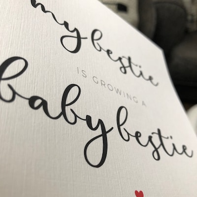 My Bestie is Growing A Baby Bestie Card, Baby Shower for Bestie, Mommy ...