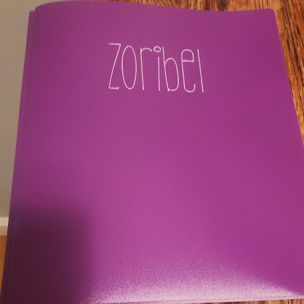Personalized Embroidered Plastic Folder With Prongs and Pockets ...