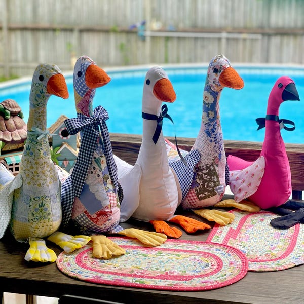 Silly Goose PDF Pattern by Woollypetals to Make a 20" and 16" Stuffed ...