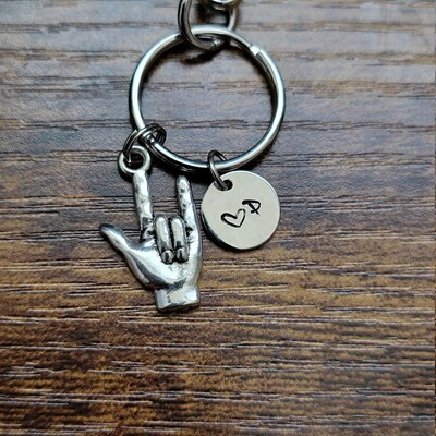 Sign Language ASL Keychain, I Love You Sign Language, ASL Keychain ...