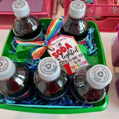 Back to School Soda Gift Tags, First Day of School Gift Tags Teacher,i ...