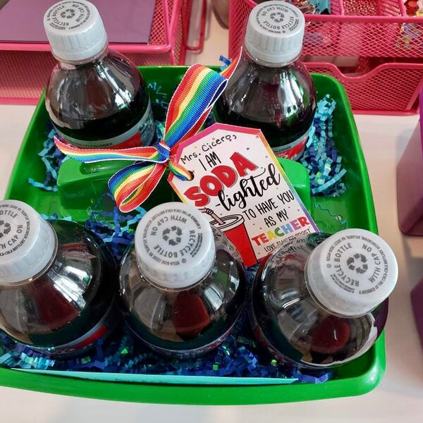 Back to School Soda Gift Tags, First Day of School Gift Tags Teacher,i ...