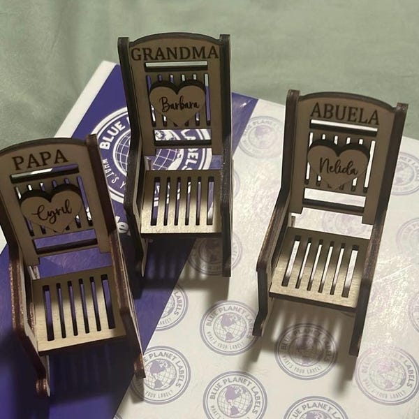 Engraved Mini Rocking Chair, Wedding Place Setting, Memorial Charms ...