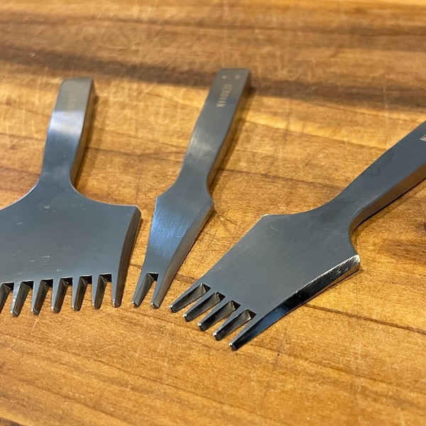 French Pricking Iron Set - 2.7mm -4.5mm - Leather Stitching Irons - Etsy