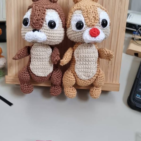 Crochet Chipmunk Pattern, Crochet Animals, Chip and Dale DIY Tutorial ...