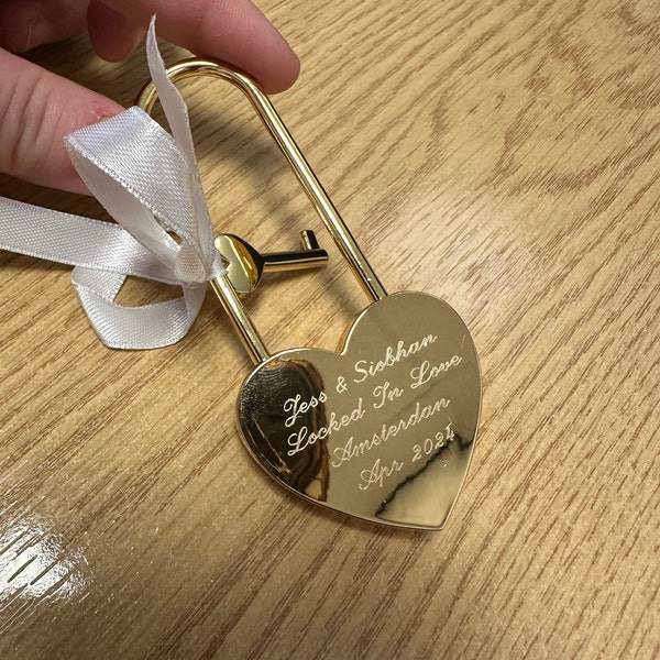 Personalised Love Padlock, Engagement Love Lock, Personalised Heart ...