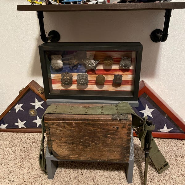 Thin Blue Line Shadow Box Display - Etsy