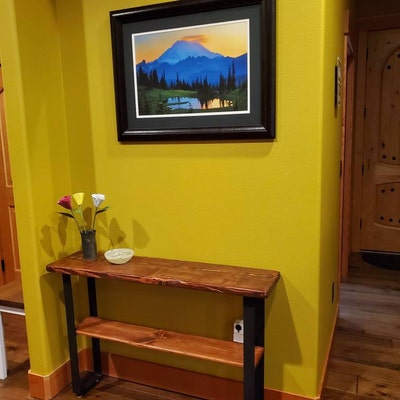 Vintage Style Record Player Stand Handcrafted Wood and Metal Stand for ...