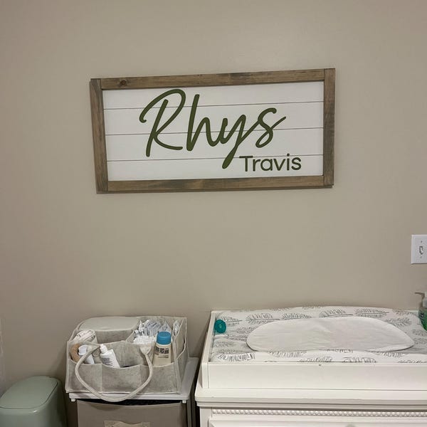 Wood Boy Crib Name Sign, Large Custom Baby Name Sign, Nursery Art Wall ...