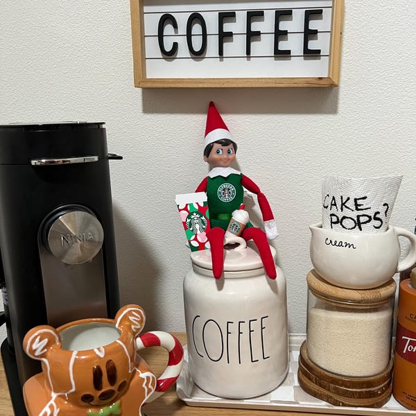 Elf Bucks Coffee Shop Display Prop, Doll Costume, Elf Clothes ...