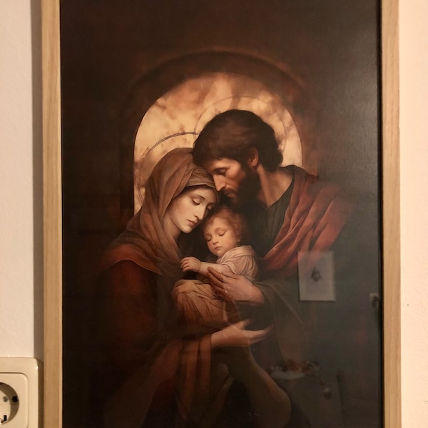 Traditional Holy Family Art, Vintage Catholic Nativity Scene, Nativity ...