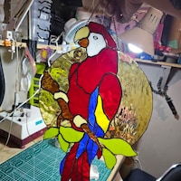 Red Macaw Stained Glass Pattern - Etsy Canada