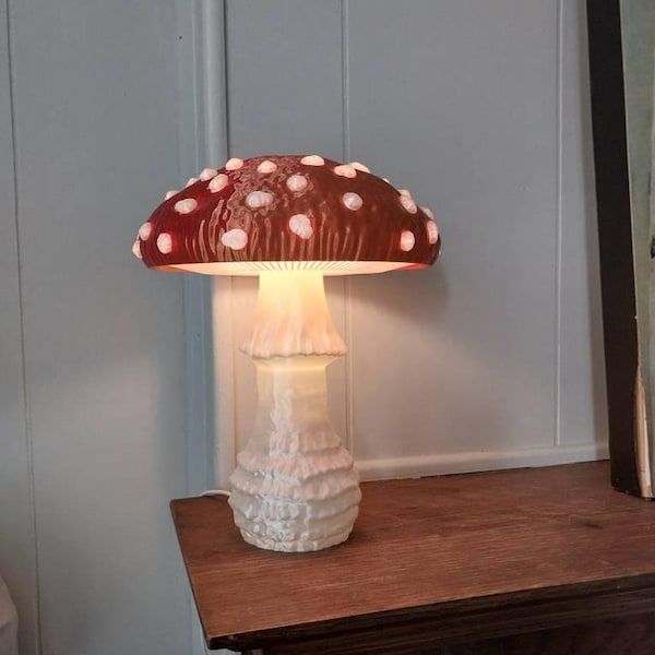 Shimmering Amanita Fungi Lamp | Fungus Light | Nature Decor - Etsy
