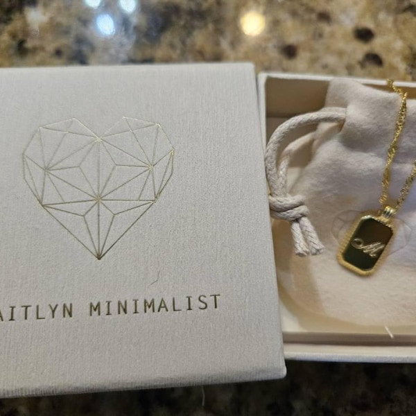 Initial Signet Pendant Necklace by Caitlyn Minimalist • Personalized ...