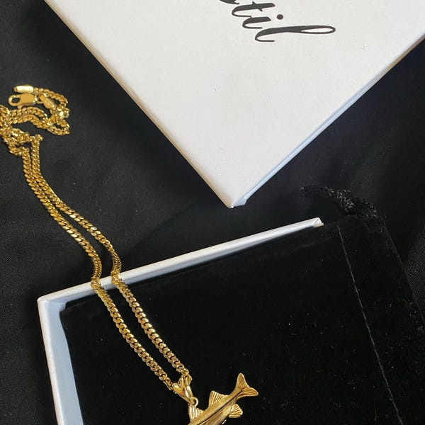 14k Gold Redfish Necklace, Red Drum Fish Pendant With Chain. Jewelry ...