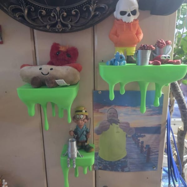 Modern Dripping Wall Shelf, Gothic Alternative Floating Shelf, Gamer ...
